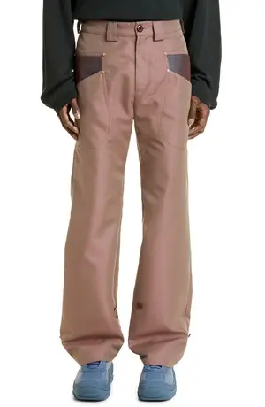 定価12万円 23SS KIKO MCNAMARA UNIFORM PANTS Kiko Kostadinov Mcnamara Uniform Cotton Blend Trousers In Antique